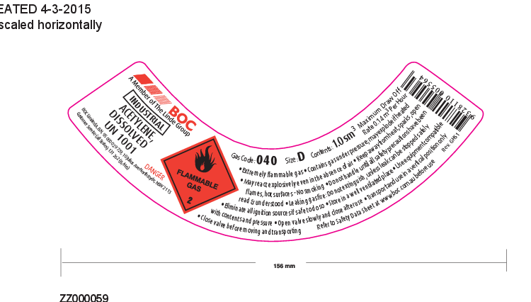 040D BOC DISSOLVED ACETYLENE D SIZE | Black Cat Gas